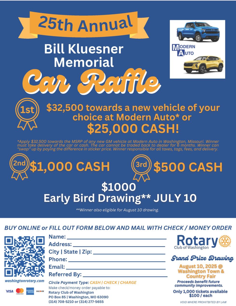 25th Annual Rotary Car Raffle | Rotary Club of Washington, MO